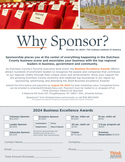 Sponsorship Opportunities - Think Dutchess Alliance For Business